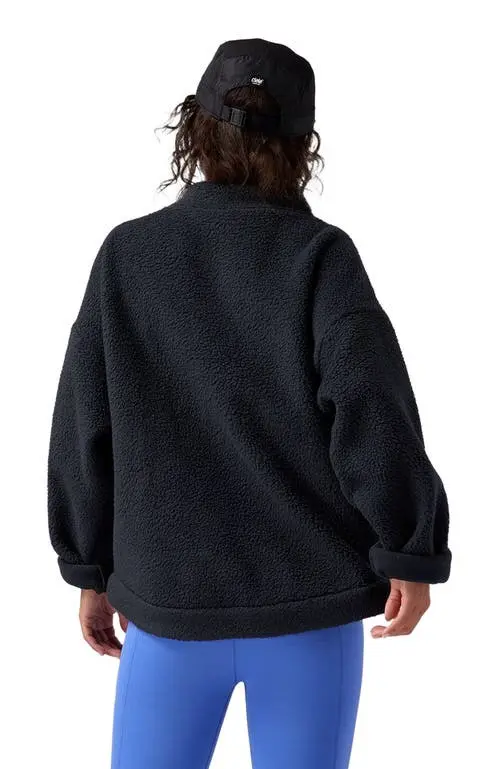 BACKCOUNTRY Wander Pile-fleece Mock-neck Top - Black