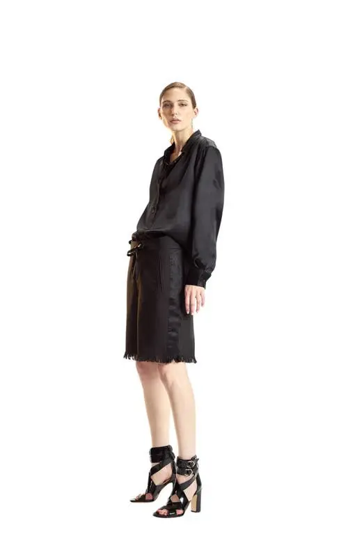 Cynthia Rowley Tuxedo Stripe Short - Black