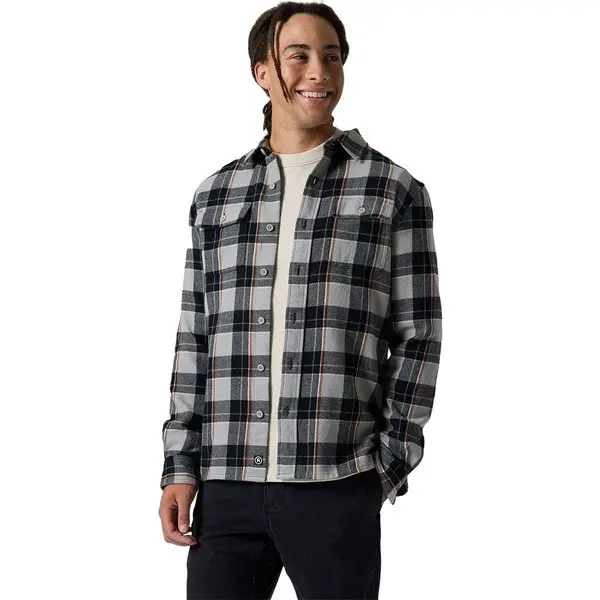 BACKCOUNTRY Venture Midweight Flannel Shirt - Goat Gray Drifter Plaid