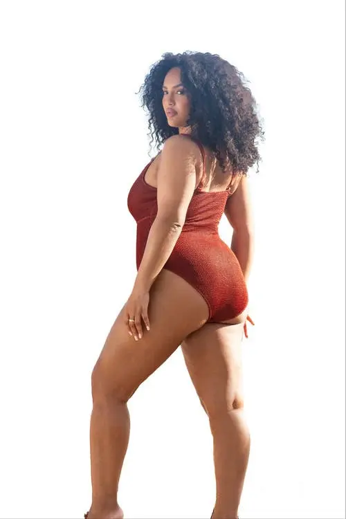 FASHION-SZN CURVE Trim Detail Crinkle One-piece Swimsuit