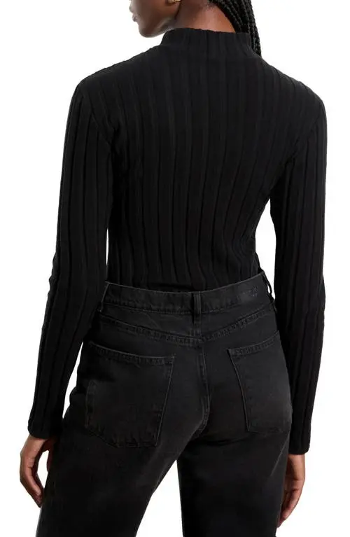 MARCELLA Samia Mock Neck Ribbed Sweater