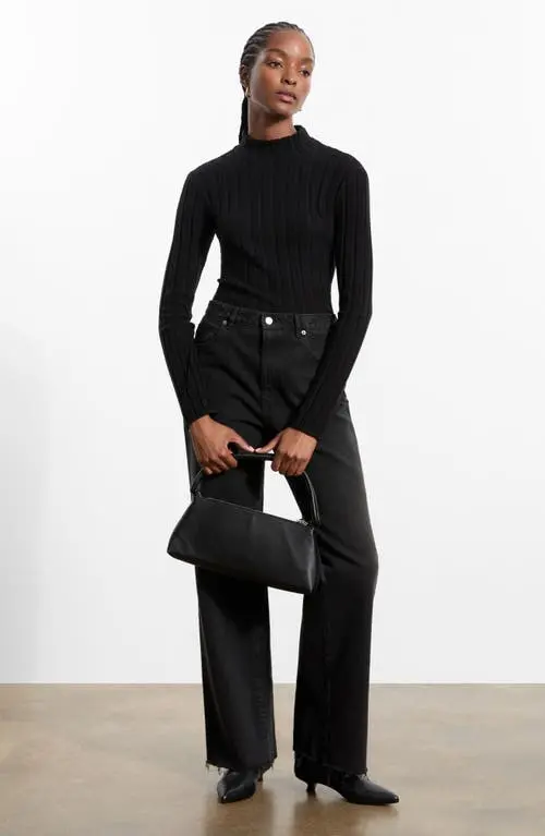 MARCELLA Samia Mock Neck Ribbed Sweater