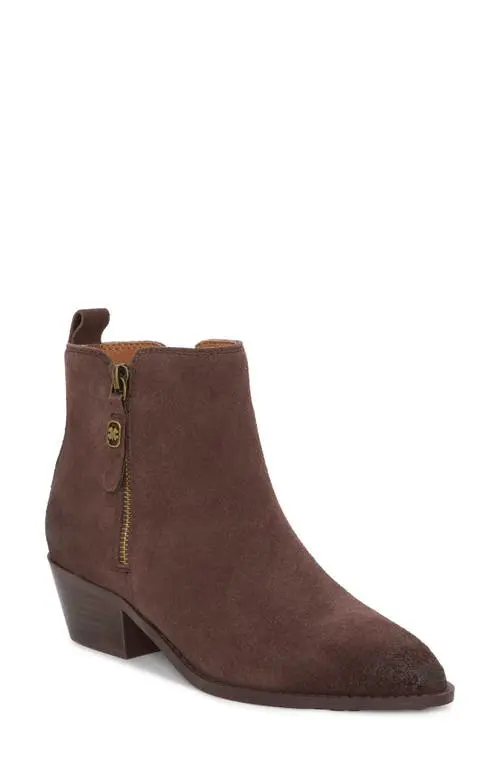 Lucky Brand Ailein Pointed Toe Bootie - Chocolate Suede