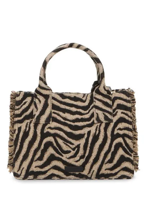 Vince Camuto Zhury Zebra Stripe Fringe Trim Tote