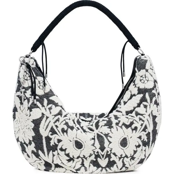 Desigual Floral Embroidered Shoulder Bag - Black