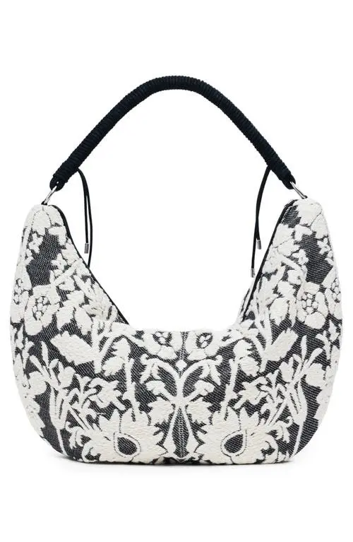 Desigual Floral Embroidered Shoulder Bag - Black