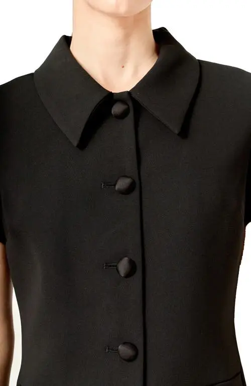 English Factory Velvet Button Mini Shirtdress