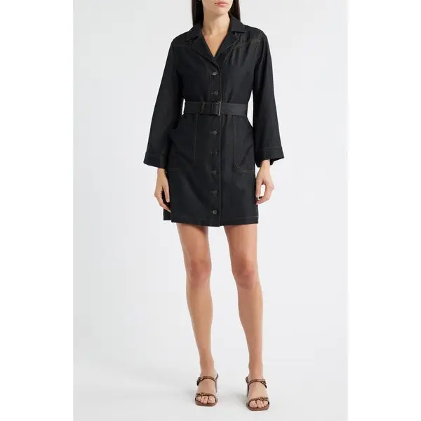 CIEBON Franny Long Sleeve Mini Shirtdress
