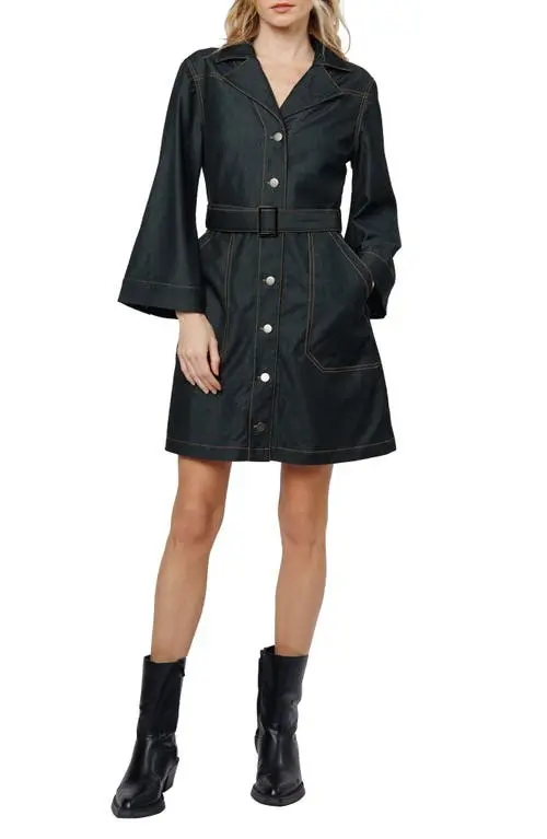 CIEBON Franny Long Sleeve Mini Shirtdress