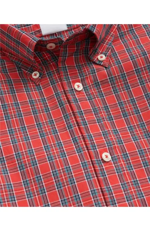 Brooks Brothers Friday Check Cotton Poplin Button-down Shirt - Red Stewart