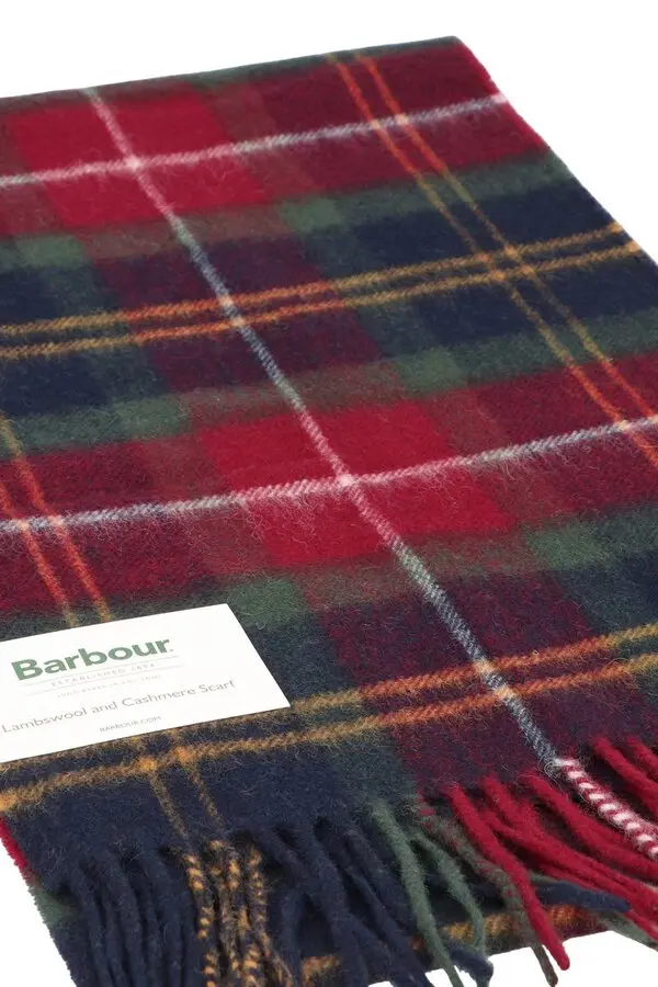 Barbour Tartan Scarf In Wool And Cashmere