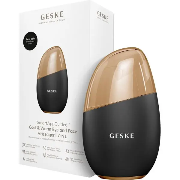 GESKE Smartappguided Cool & Warm Eye & Face Massager | 7 In 1 - Gray