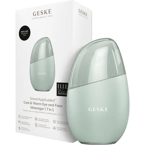 GESKE Smartappguided Cool & Warm Eye & Face Massager | 7 In 1 - Green