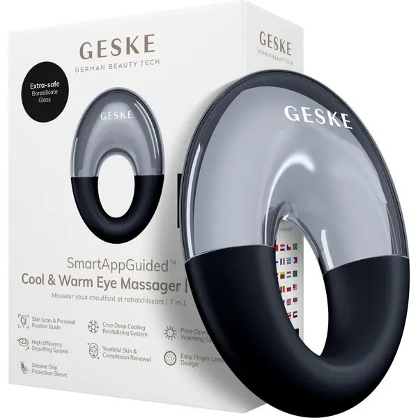 GESKE Smartappguided Cool & Warm Eye Massager | 7 In 1 - Black