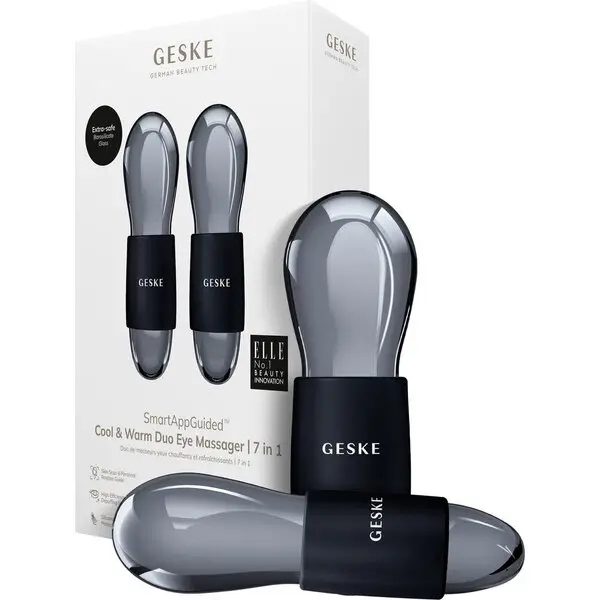 GESKE Smartappguided Cool & Warm Duo Eye Massager | 7 In 1 - Black
