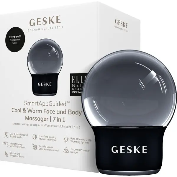 GESKE Smartappguided Cool & Warm Face & Body Massager | 7 In 1 - Black