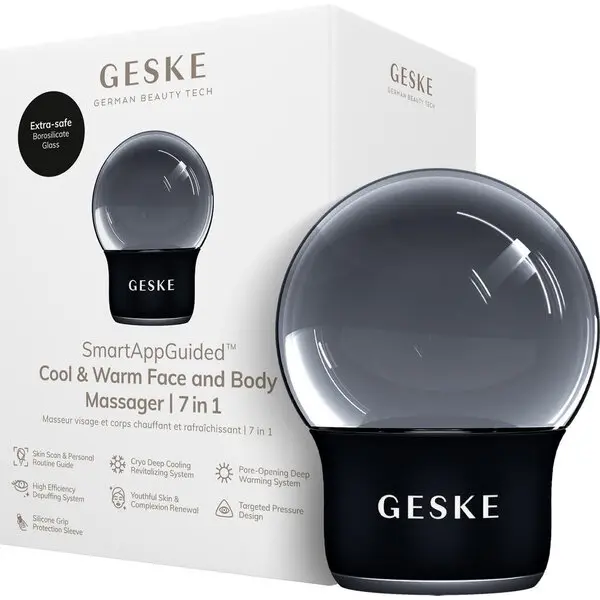GESKE Smartappguided Cool & Warm Face & Body Massager | 7 In 1 - Black