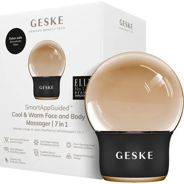 GESKE Smartappguided Cool & Warm Face & Body Massager | 7 In 1 - Gray