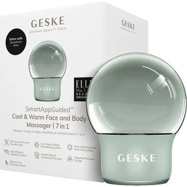 GESKE Smartappguided Cool & Warm Face & Body Massager | 7 In 1 - Green