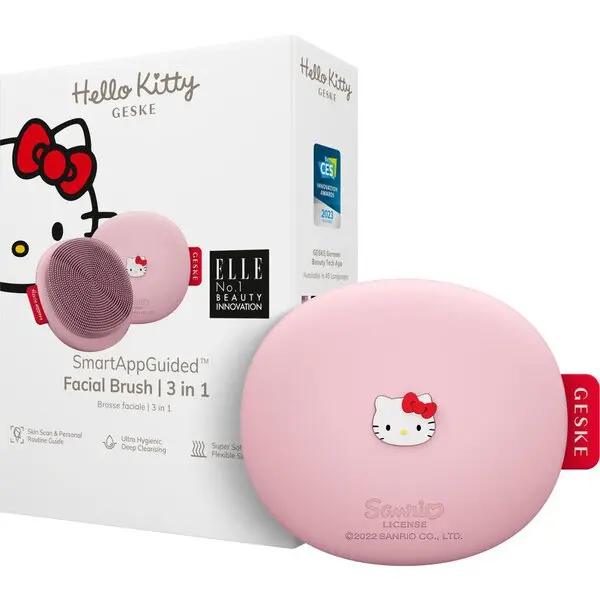 GESKE Hello Kitty Smartappguided Facial Brush | 3 In 1 - Hello Kitty Pink