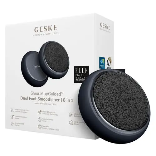 GESKE Smartappguided Dual Foot Smoothener | 8 In 1 - Black