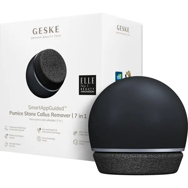 GESKE Smartappguided Pumice Stone Callus Remover | 7 In 1 - Black