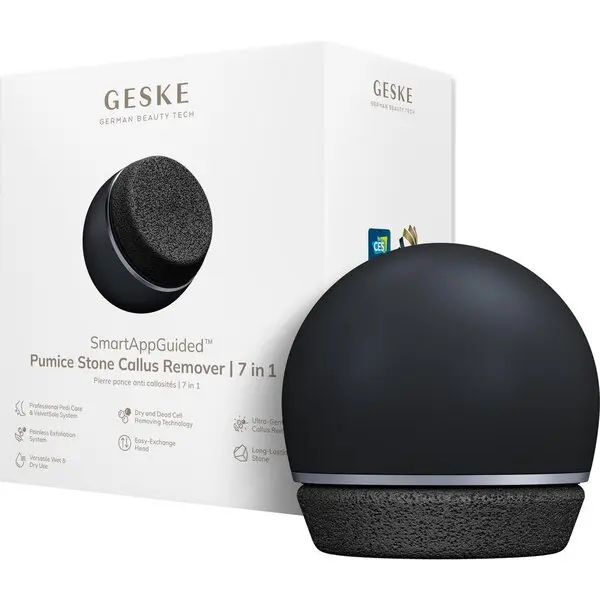 GESKE Smartappguided Pumice Stone Callus Remover | 7 In 1 - Black