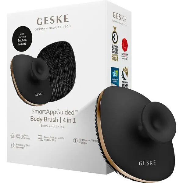 GESKE Smartappguided Body Brush With Metal Ring | 4 In 1 - Gray