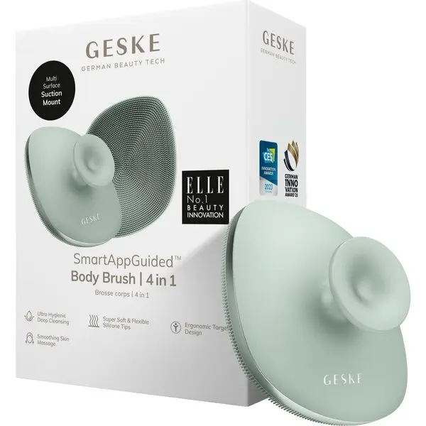 GESKE Smartappguided Body Brush With Metal Ring | 4 In 1 - Green