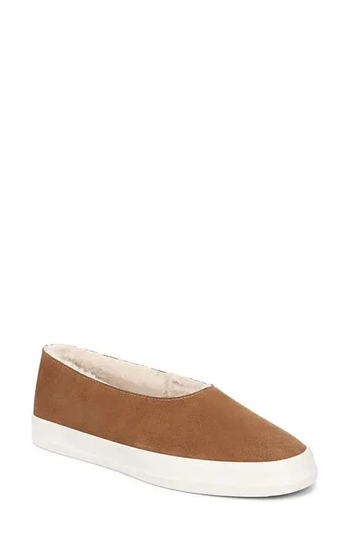 FAVORITE DAUGHTER Iris Shearling-lined Slip-on Sneakers - Brown Sugar