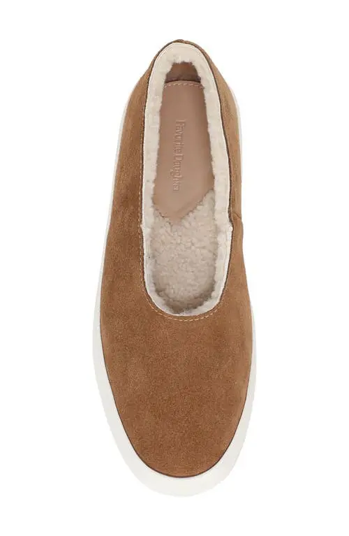FAVORITE DAUGHTER Iris Shearling-lined Slip-on Sneakers - Brown Sugar