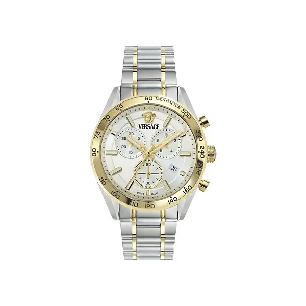 Versace V Code Chrono Two-tone Bracelet Watch - Gold