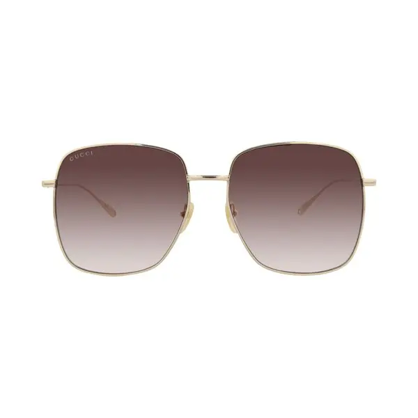 Gucci Square Frame Metal Sunglasses - Gold