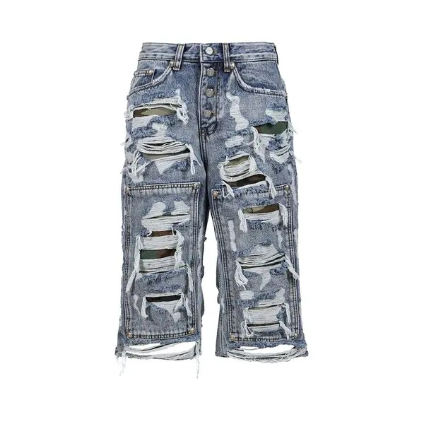 THUG CLUB Hell Camo Denim Shorts