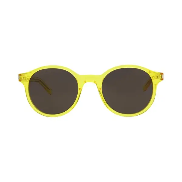 Saint Laurent Round Frame Acetate Sunglasses - Yellow