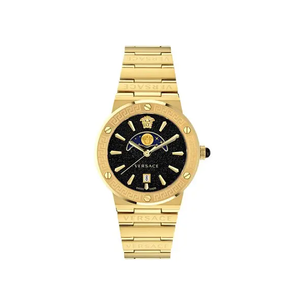 Versace Greca Logo Moonphase Watch - Gold