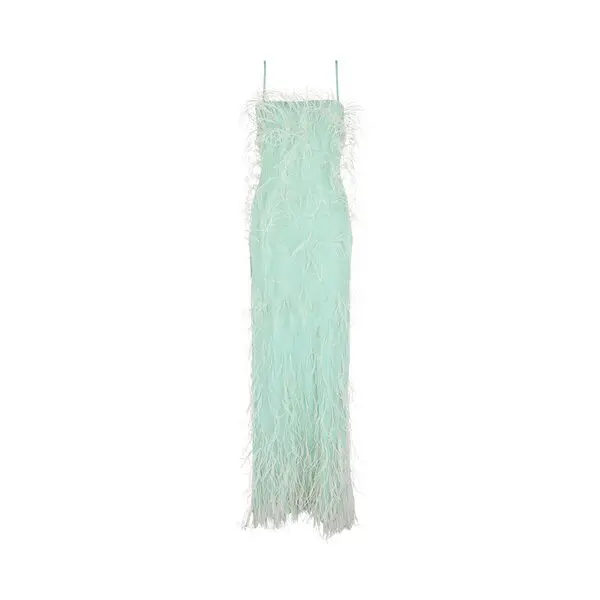 Givenchy Embroidered Feather Column Gown