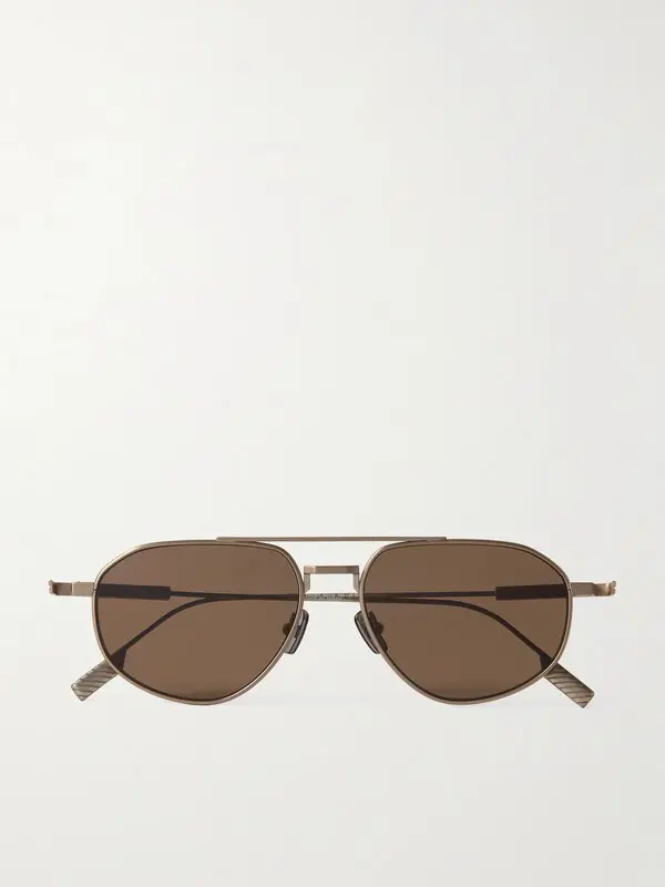 Zegna Tone Aviator Sunglasses - Gold