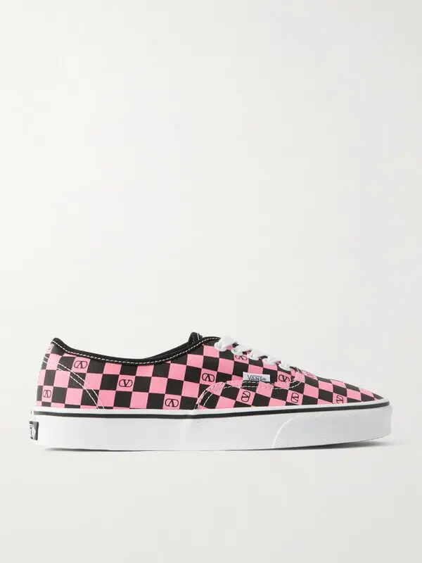 Valentino Garavani X Vans Checked Canvas Sneakers - Pink
