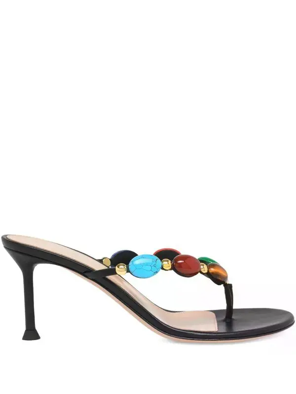 GIANVITO ROSSI 70mm Shanti Embellished Heeled Sandals - Black