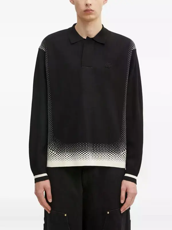 Filling Pieces Long-sleeves Polo Shirt - Black