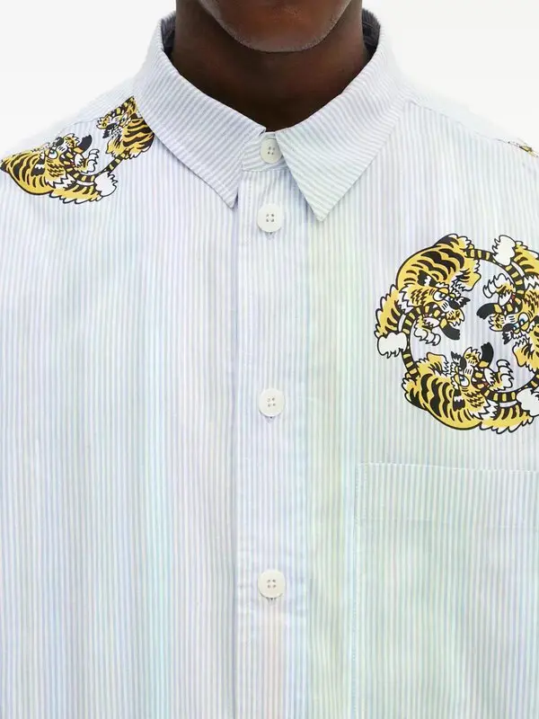 Kenzo Striped Tiger-print Shirt
