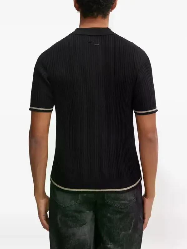 Filling Pieces Embroidered-logo Polo Shirt - Black