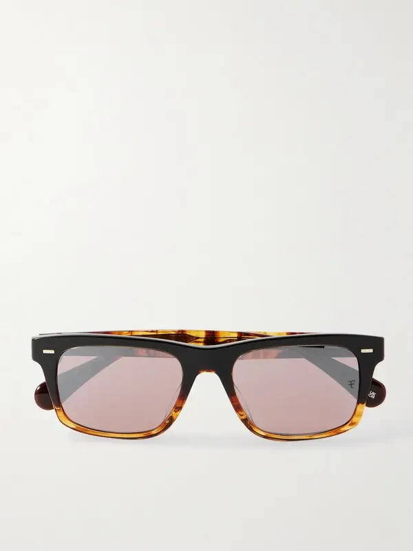 Oliver Spencer Roger Federer R-16 Square-frame Sunglasses - Tortoiseshell