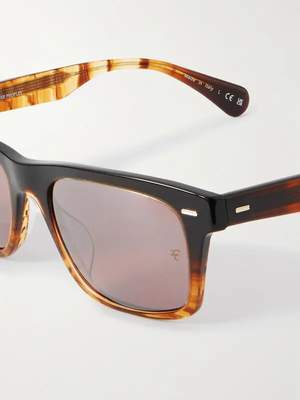 Oliver Spencer Roger Federer R-16 Square-frame Sunglasses - Tortoiseshell