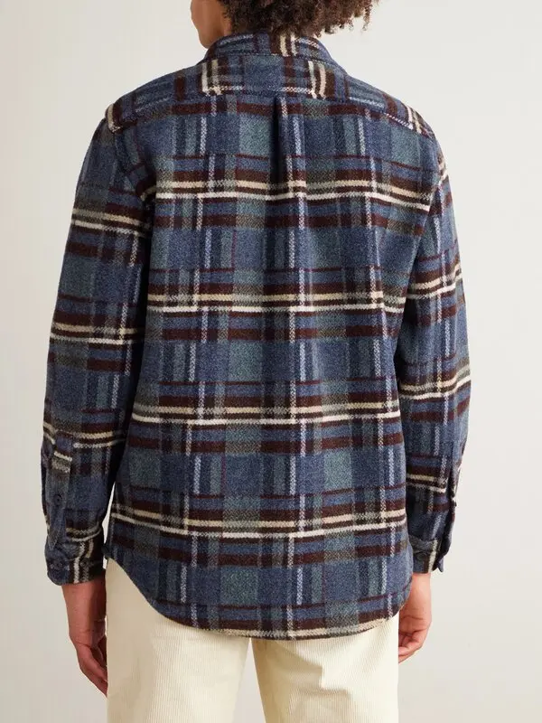 Portuguese Flannel Virgo Ii Checked Merino Wool Overshirt