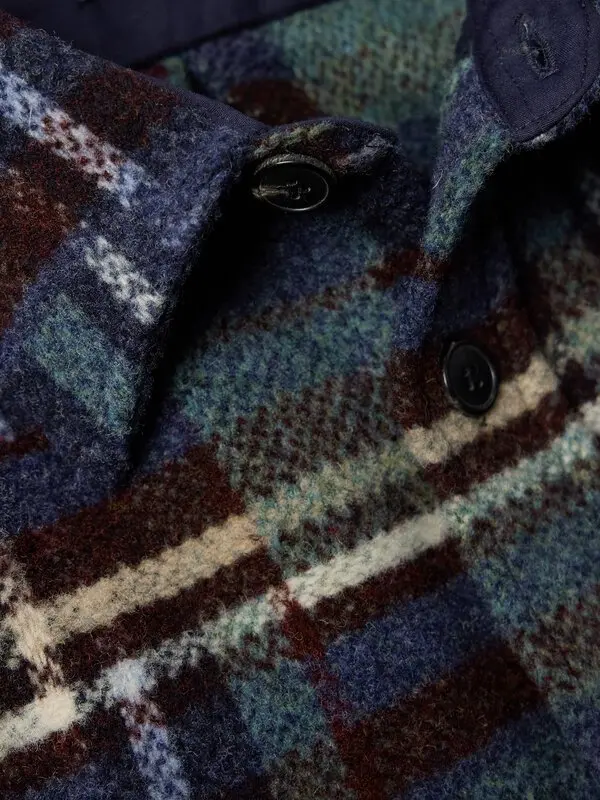 Portuguese Flannel Virgo Ii Checked Merino Wool Overshirt