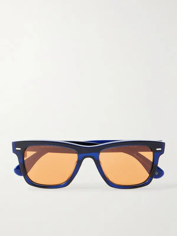 Oliver Spencer Square-frame Sunglasses - Blue