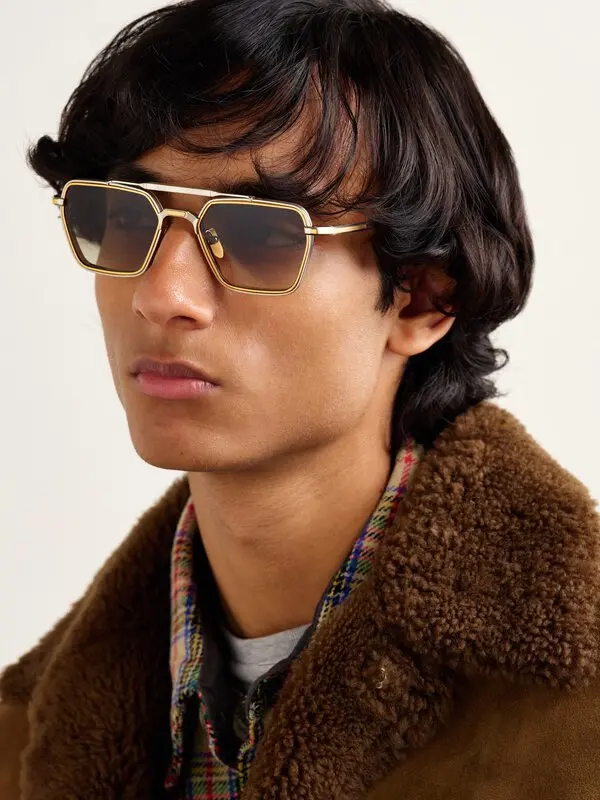 JACQUES MARIE MAGE Commodore Aviator-style Beta Titanium Sunglasses - Silver