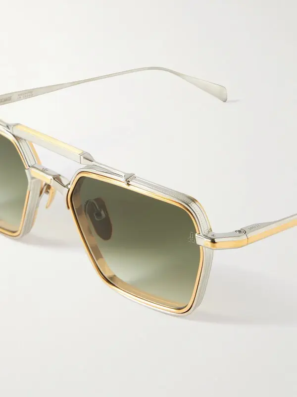 JACQUES MARIE MAGE Commodore Aviator-style Beta Titanium Sunglasses - Silver